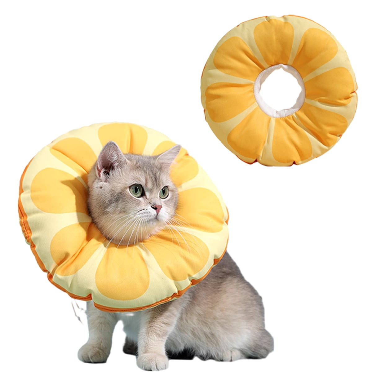 Adjustable Cat Recovery Collar Soft,Cute Pet E-Collar Neck Cone After Surgery Wound Healing ...