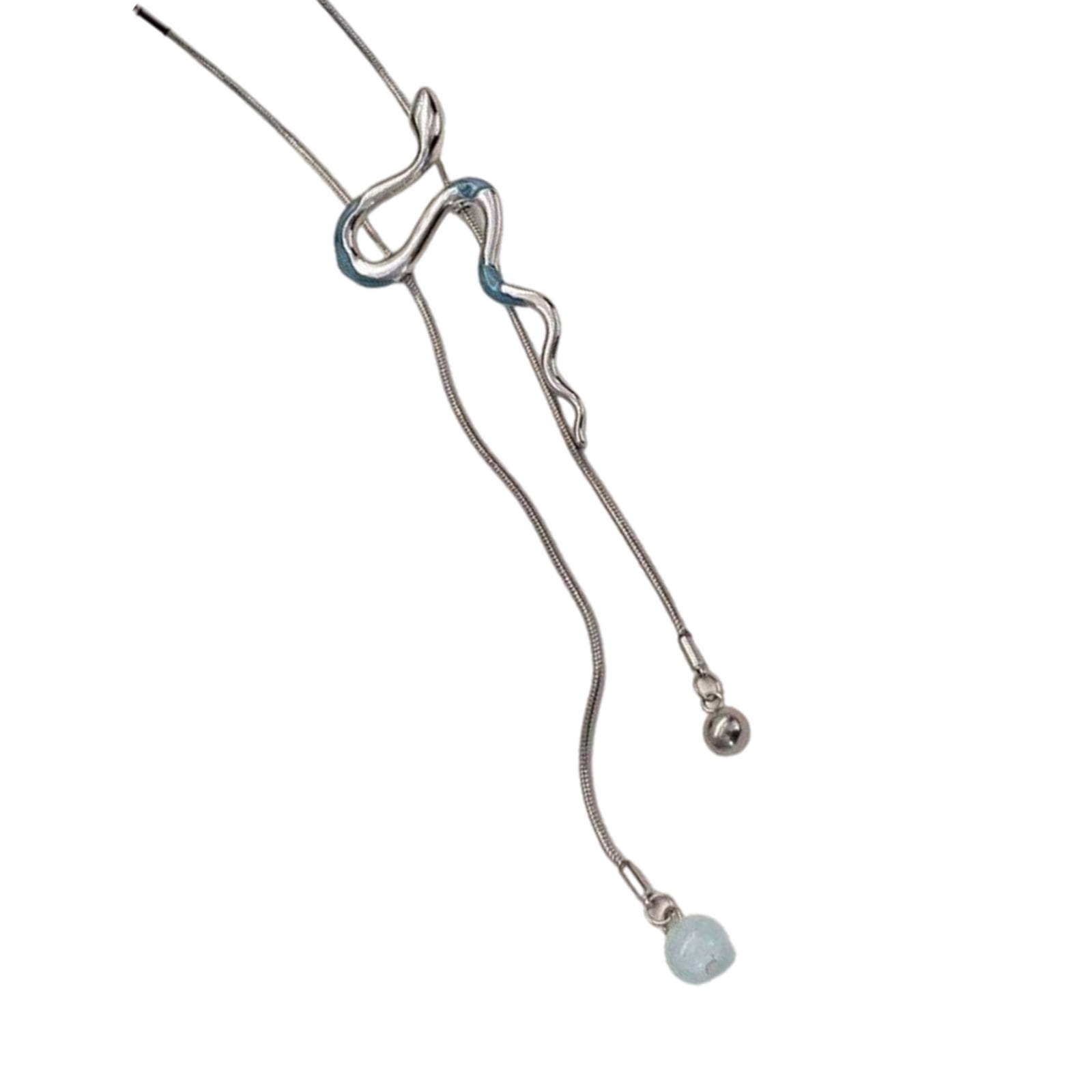Adjustable Chain Length Silver Snake Necklace with Oil Pendant for ...
