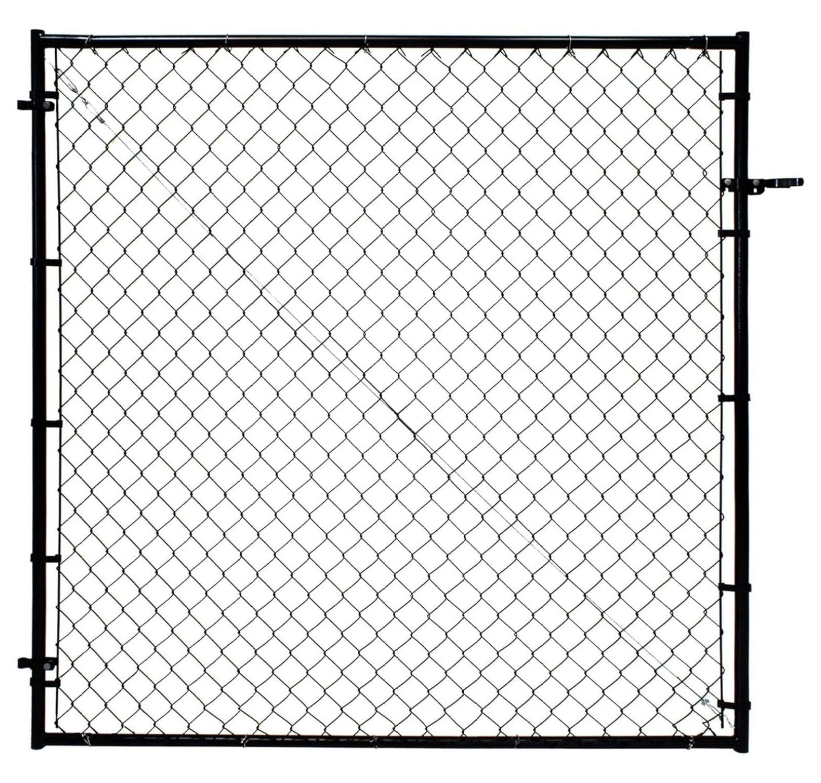 Adjustable Chain Link Gate Kit, 6'H Black - Double Driveway Gate with ...