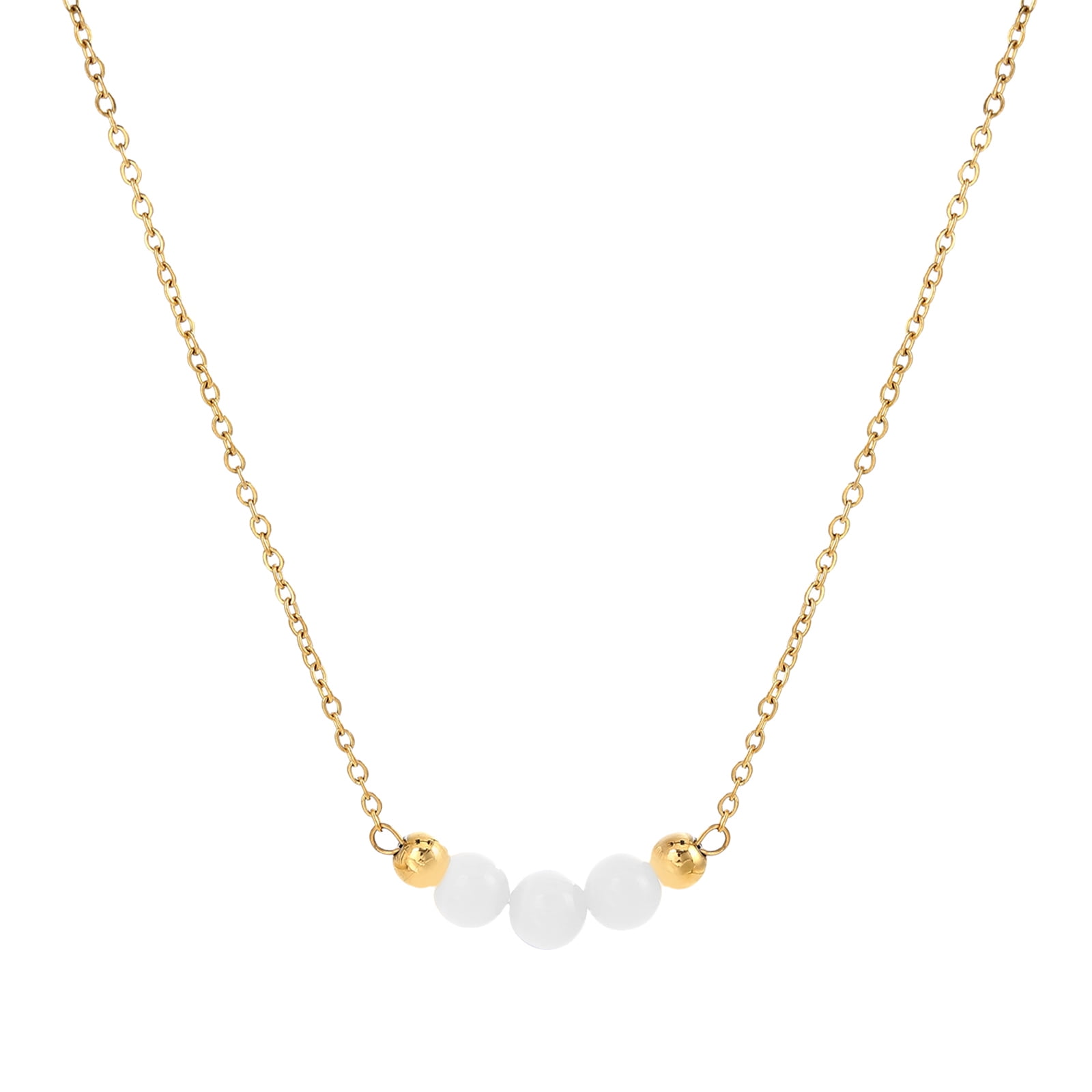 Adjustable Chain Necklace with Genuine Stone Fashionable Neck Jewelry ...