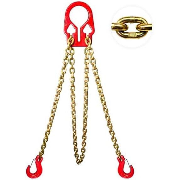Adjustable Chain Sling 10FT 5/16”, 3.18 Ton G80 Alloy Steel Double Leg ...
