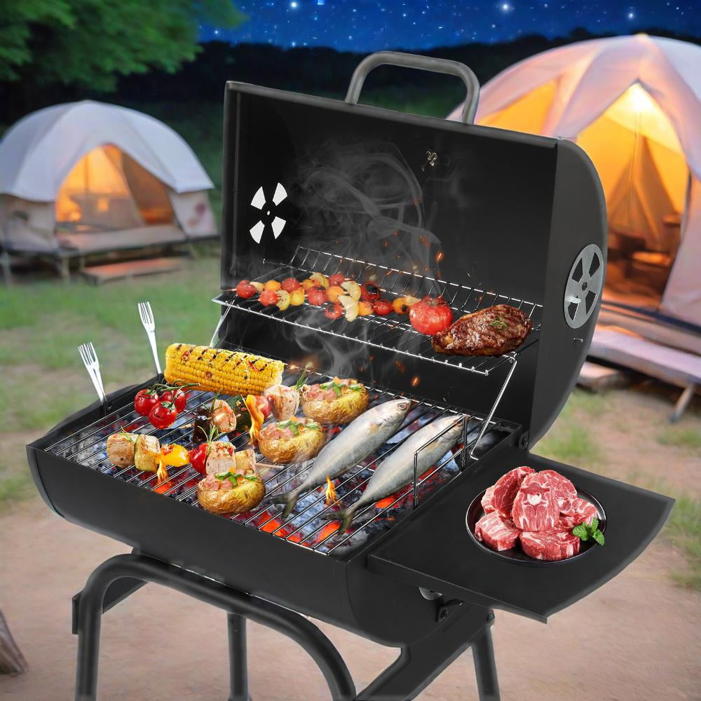 Adjustable Charcoal BBQ Grill with Precise Heat Control – Large 33.9in Outdoor Grill with High ...