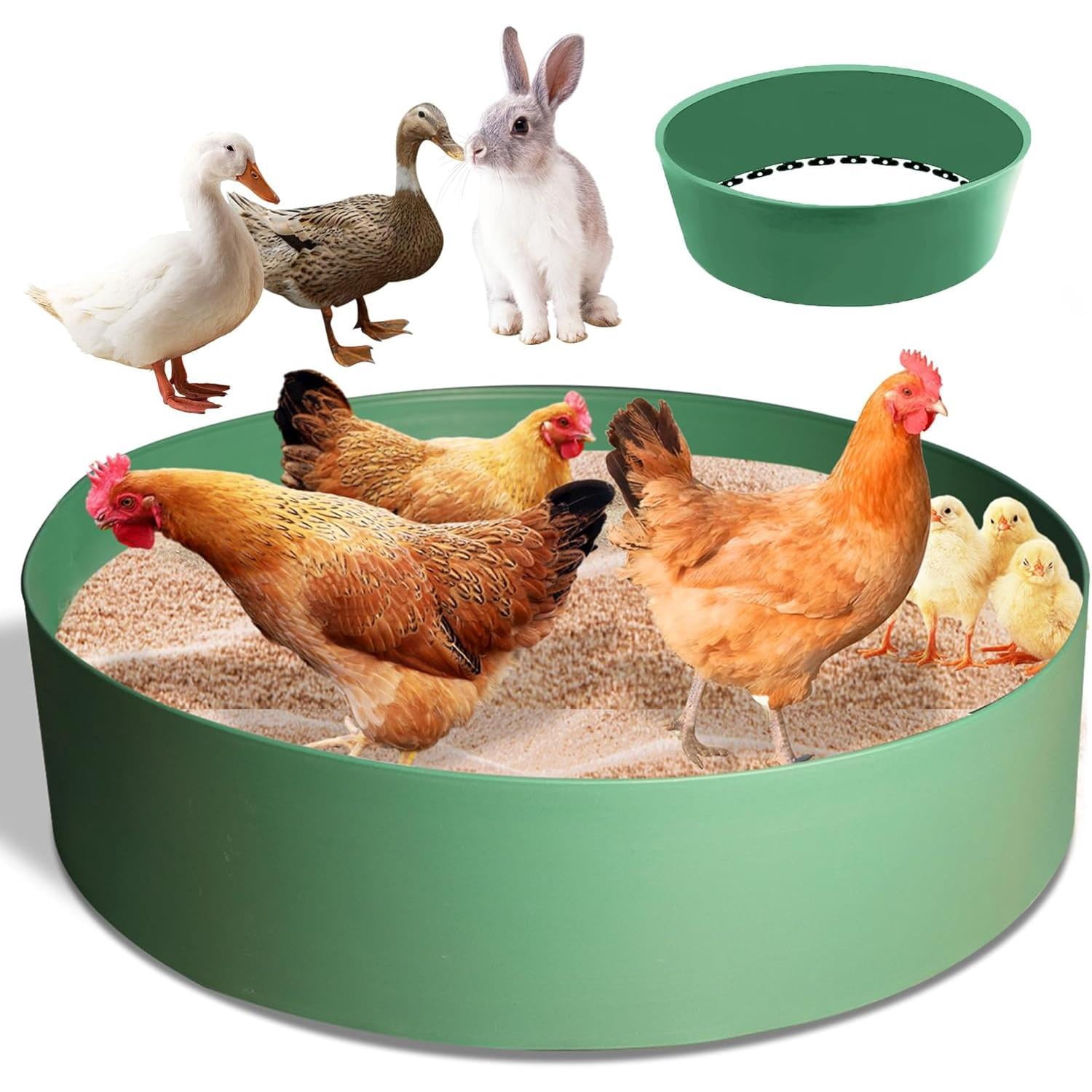 Adjustable Chicken Dust Bathtub, Bottomless Design PE Material Chicken ...