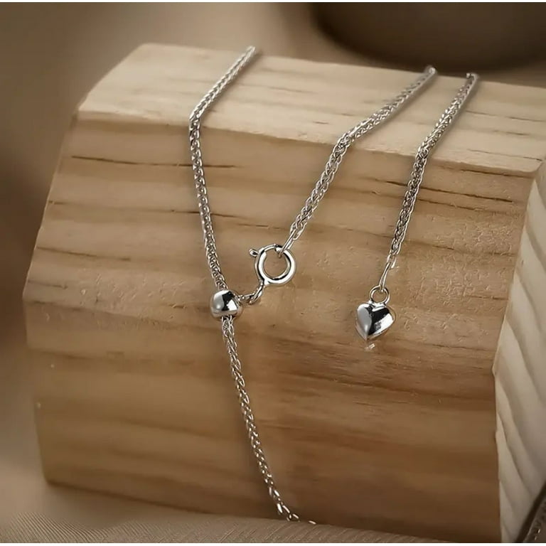 Adjustable Chopard chain S925 silver necklace long plain chain sweater chain universal chain silver chain color silver clavicle chain for women