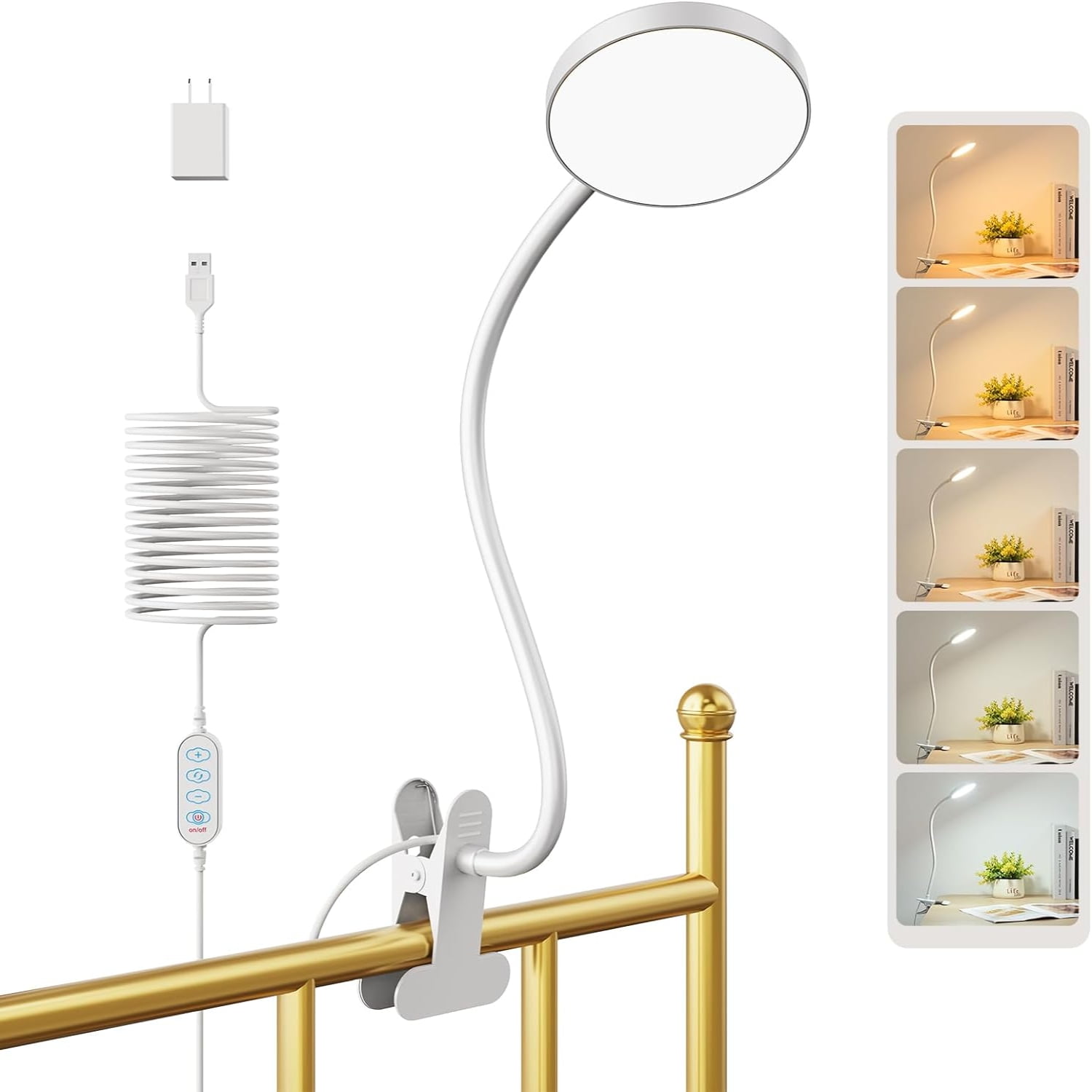 Enhanced Comfortable Adjustable USB Clamp Lamp with 66 LED Clip Lights ...