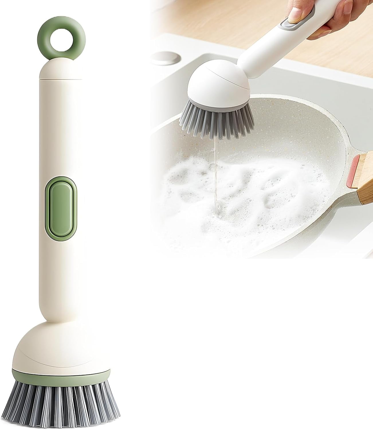 Adjustable Cleaning Brush with Liquid Dispenser, 2025 Upgraded Kitchen ...