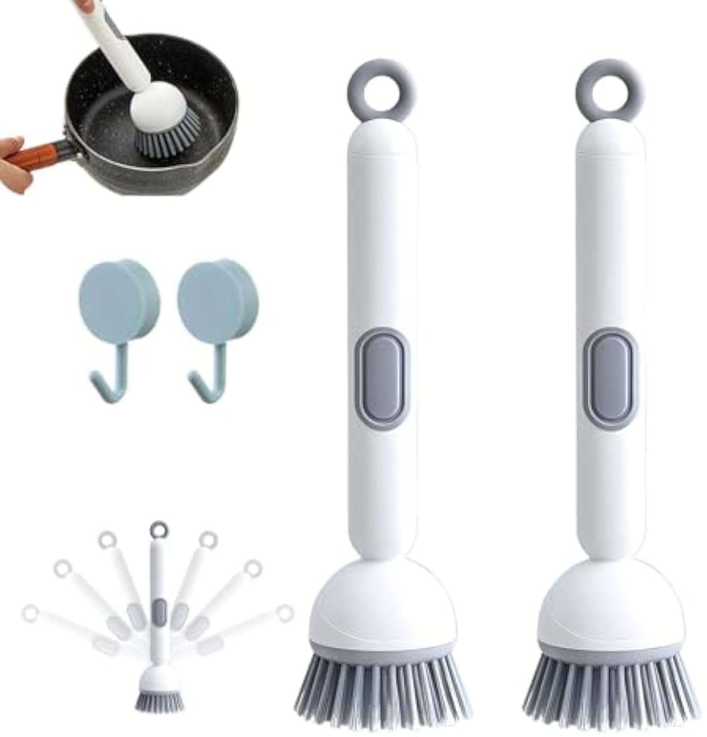 Adjustable Cleaning Brush with Liquid Dispenser, Dish Brushes with Soap ...