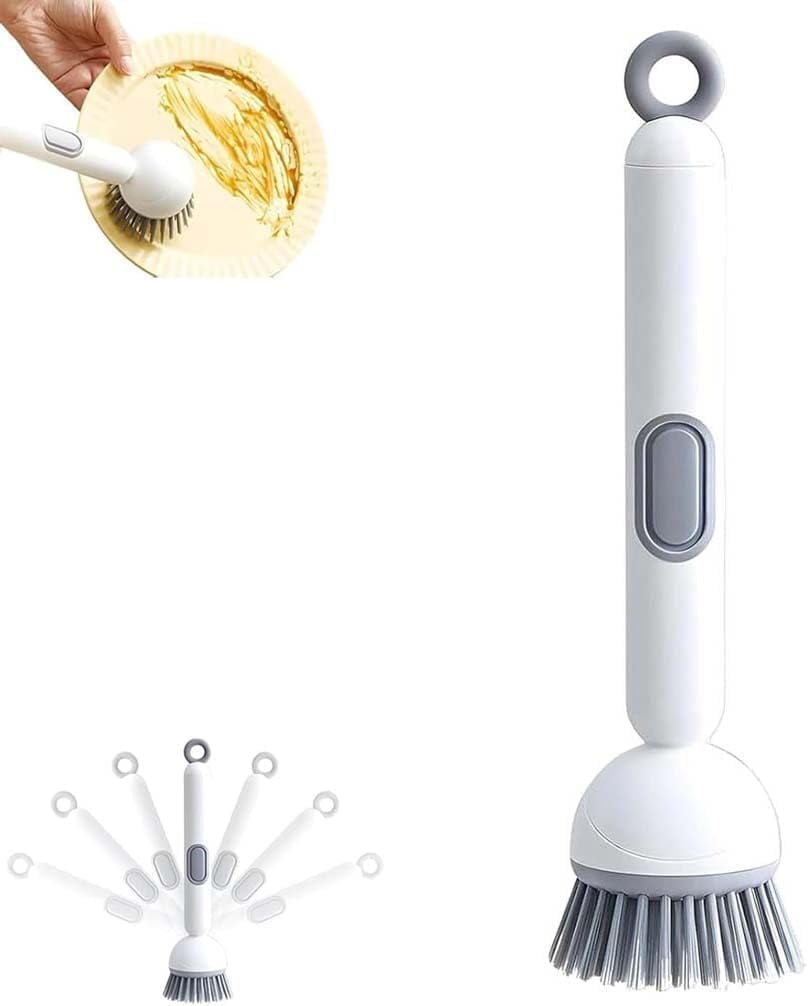 Adjustable Cleaning Brush with Liquid Dispenser, Dish Brushes with Soap ...