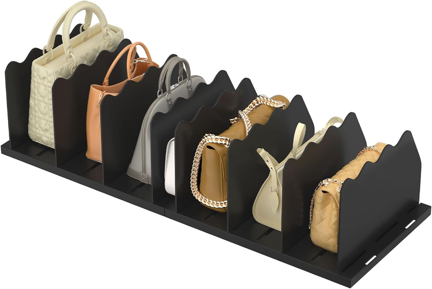 Adjustable Clear Purse Organizers for Closet, Acrylic Shelf Divider for ...