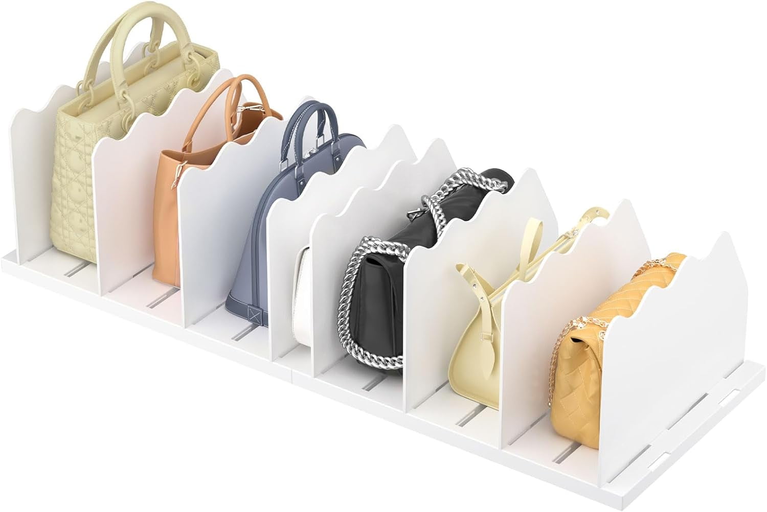 Adjustable Clear Purse Organizers for Closet, Acrylic Shelf Divider for ...