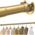 Adjustable Closet Rod, Heavy Duty Gold Extendable Clothing Rod with ...