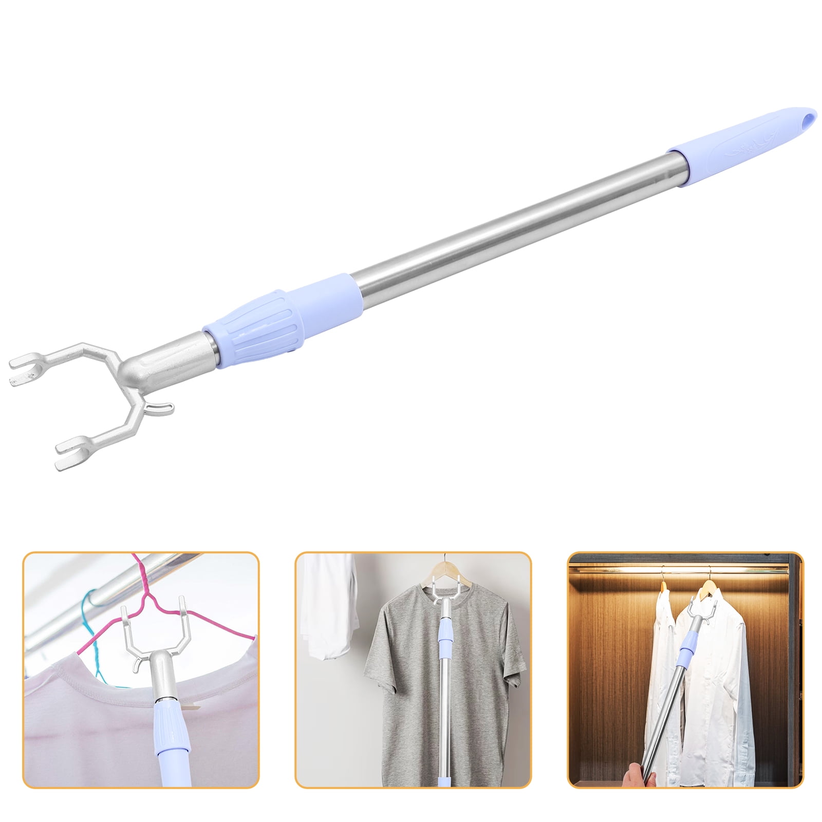 BALAHAPY Clothes Reach Stick Silver PP 1Pack 21.7-31.5in - Walmart.com