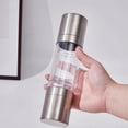 Adjustable Coarseness Salt and Pepper Grinder Set, Refillable Stainless ...