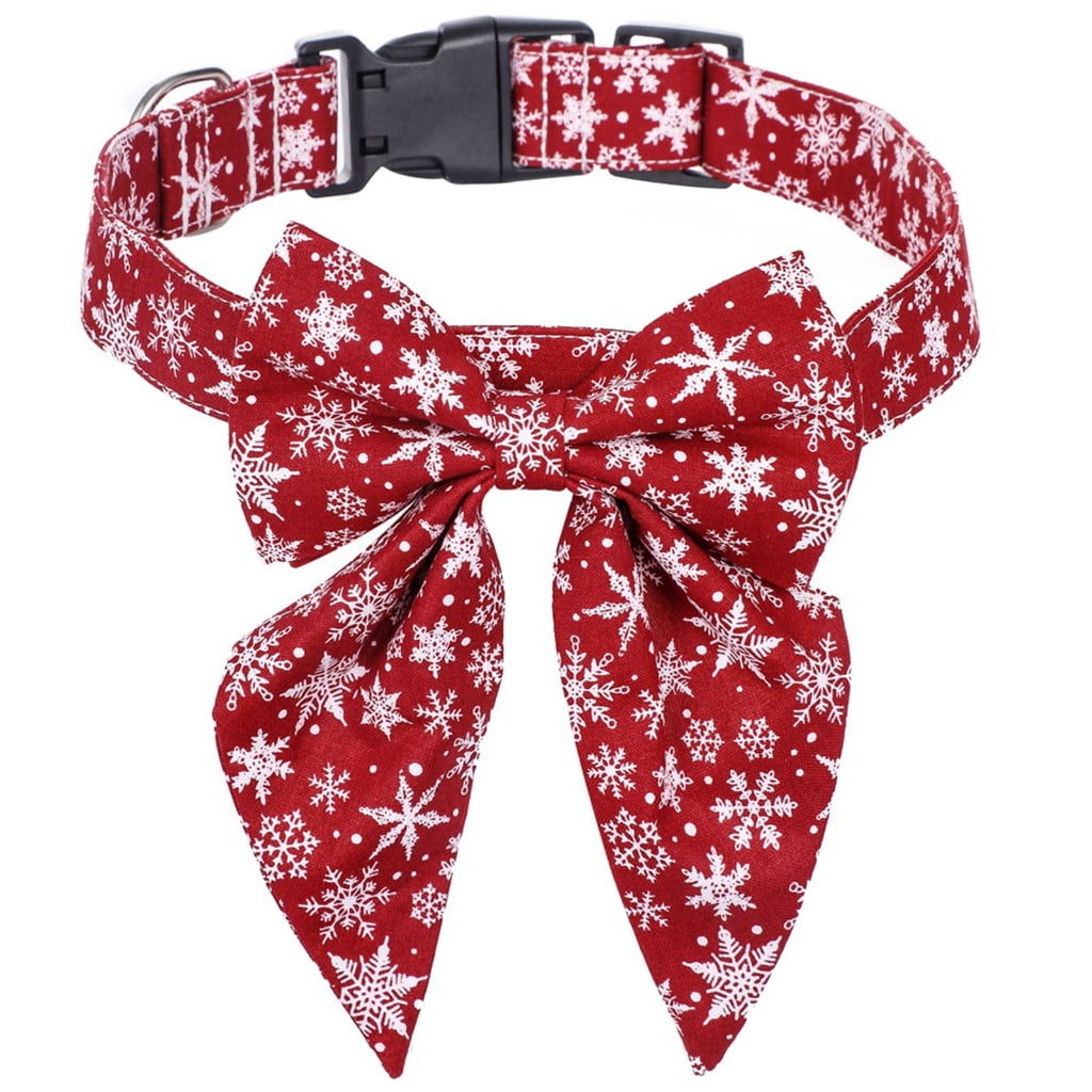 Adjustable Collar Christmas Theme Dog Bowtie Collar Festive Pet ...