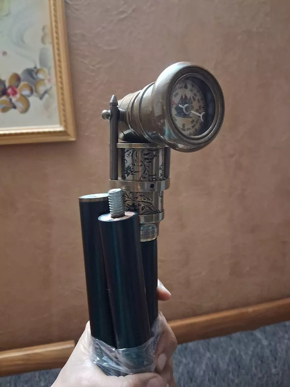 Solid Brass Compass Handle for Walking Stick Cane – Vintage Victorian ...