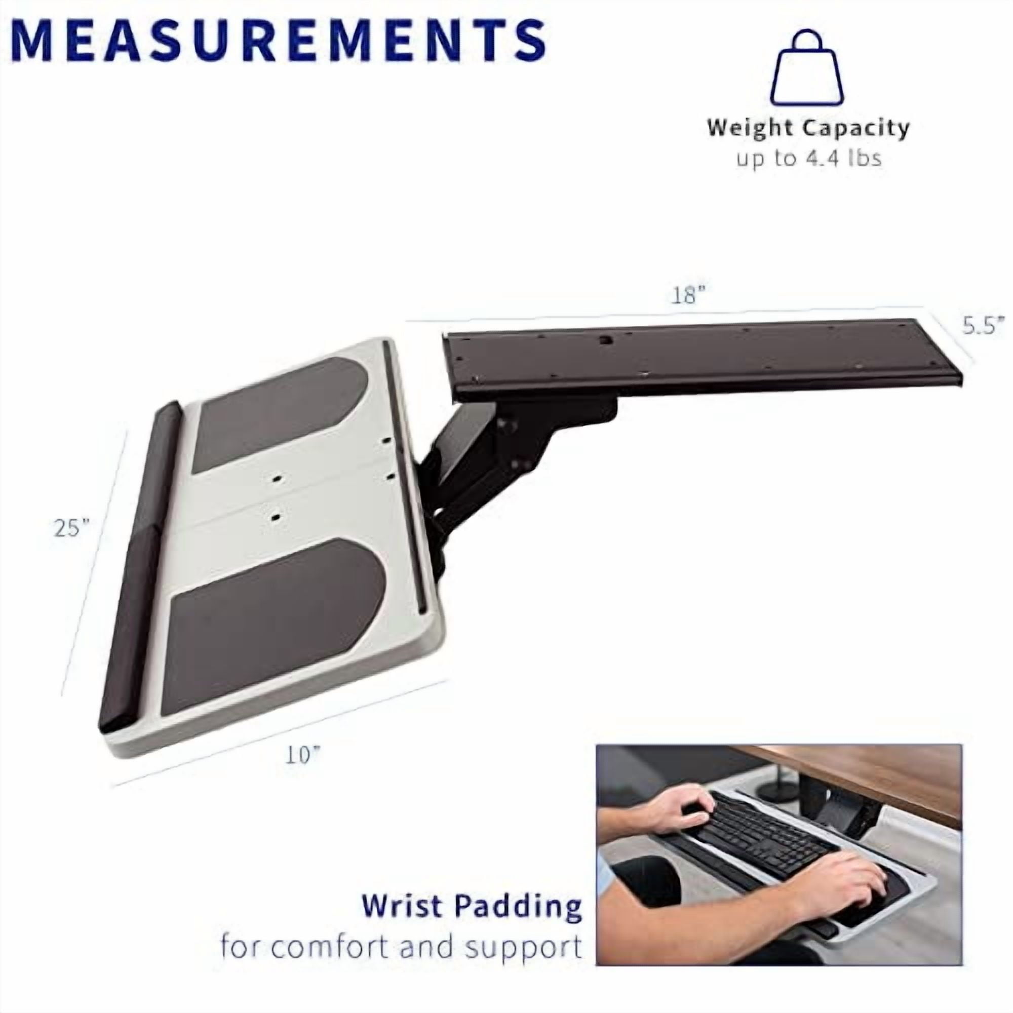 Adjustable Computer Keyboard and Mouse Platform Tray, Ergonomic Under ...