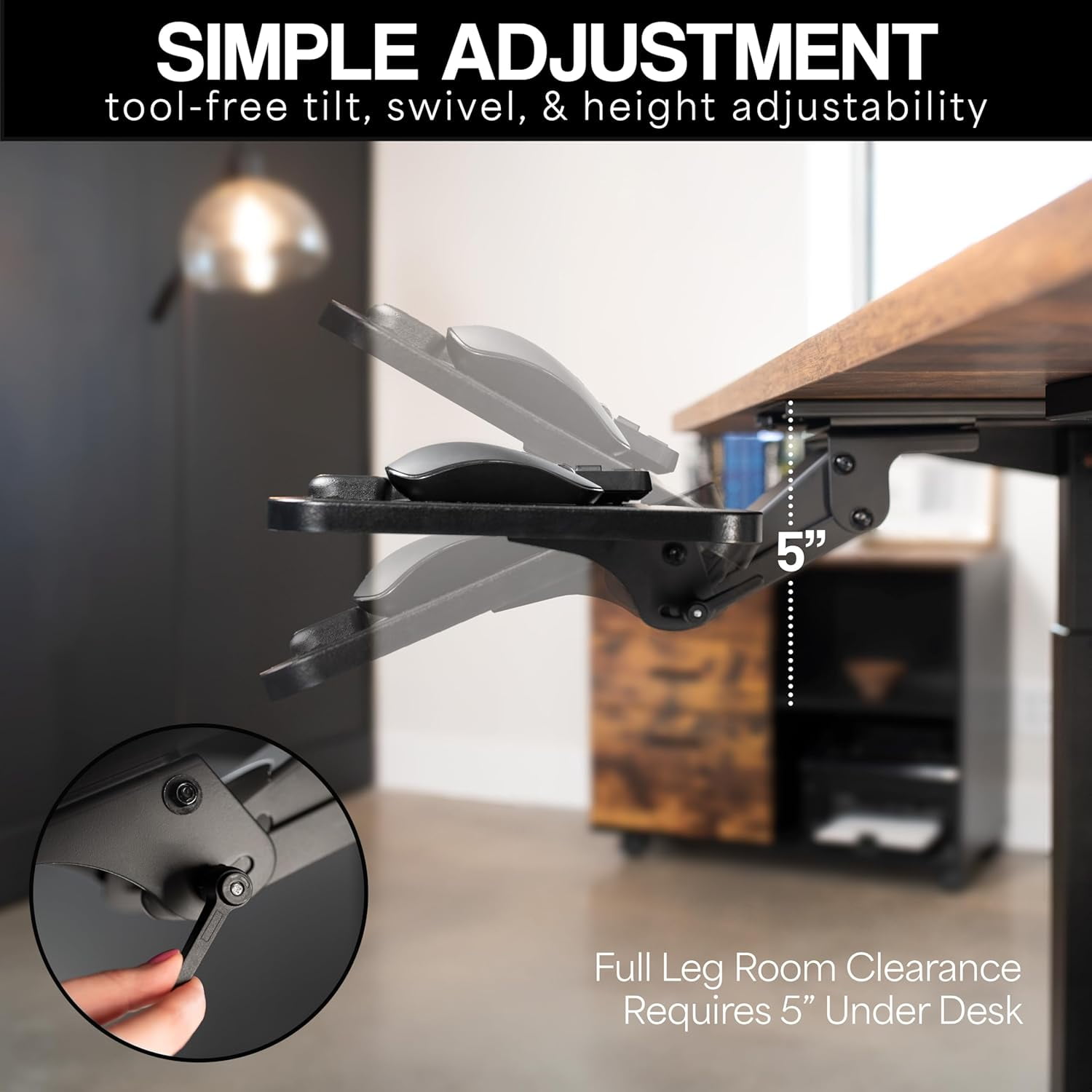 Adjustable Computer Keyboard and Mouse Platform Tray Ergonomic Under ...