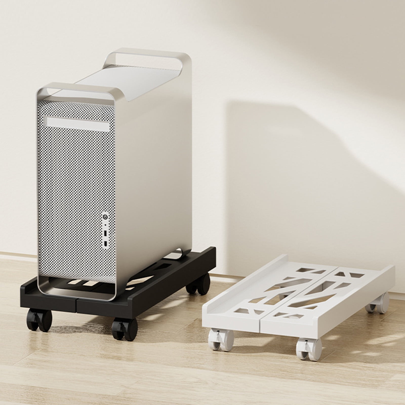 Adjustable Computer Stand, Rolling Caster Cart, Ventilated Mesh Rack ...