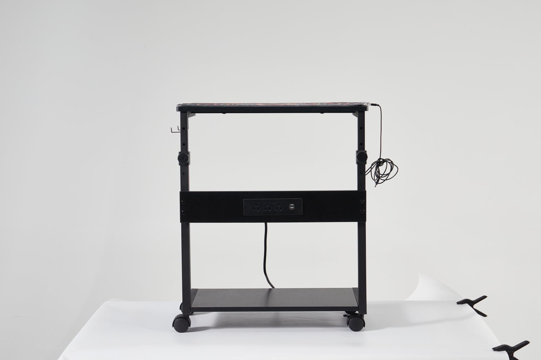 Adjustable Computer Tower Stand with Rolling Wheels - 2-Tier Under Desk ...
