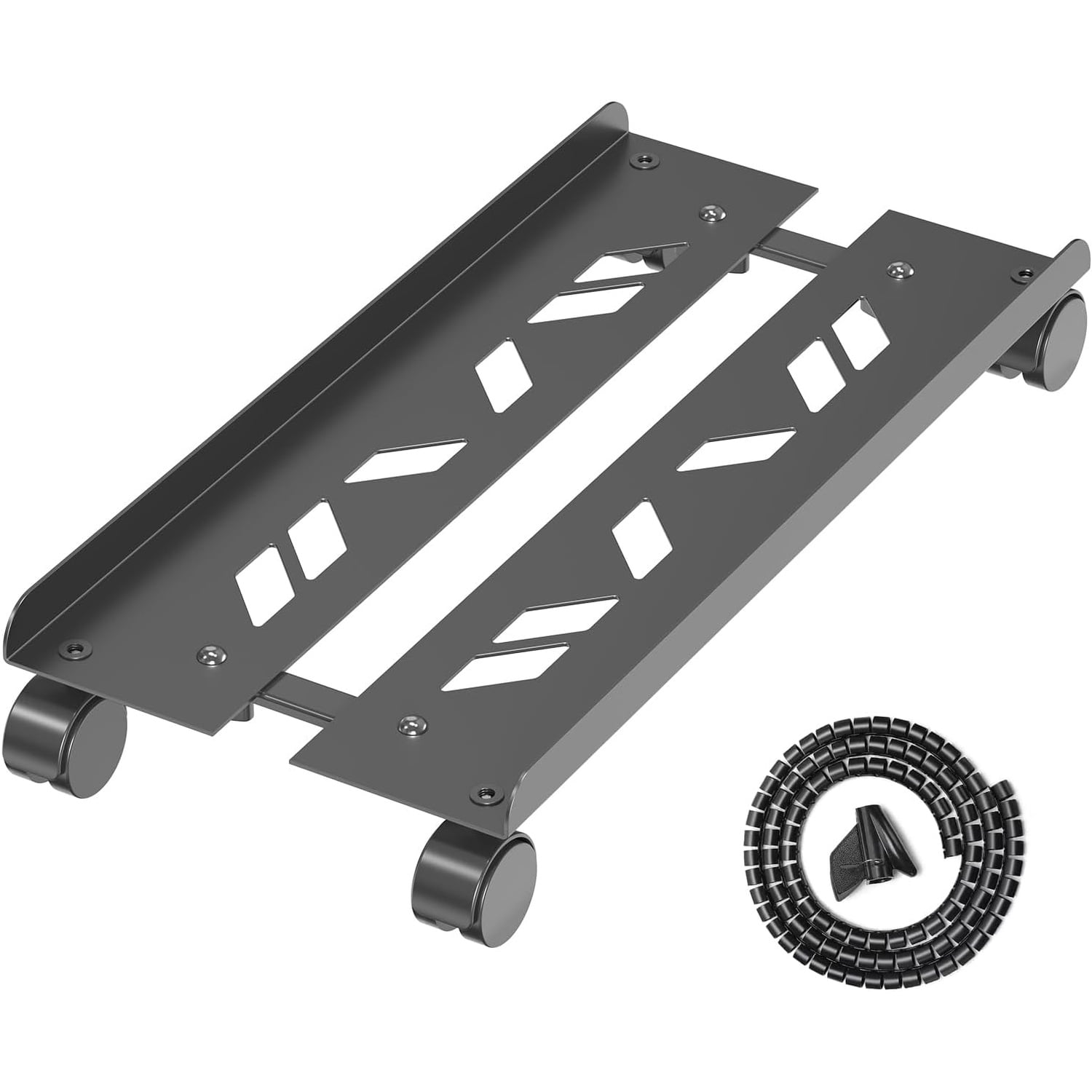 Adjustable Computer Tower Stand, Ventilated Mobile CPU Stand Fits Most ...