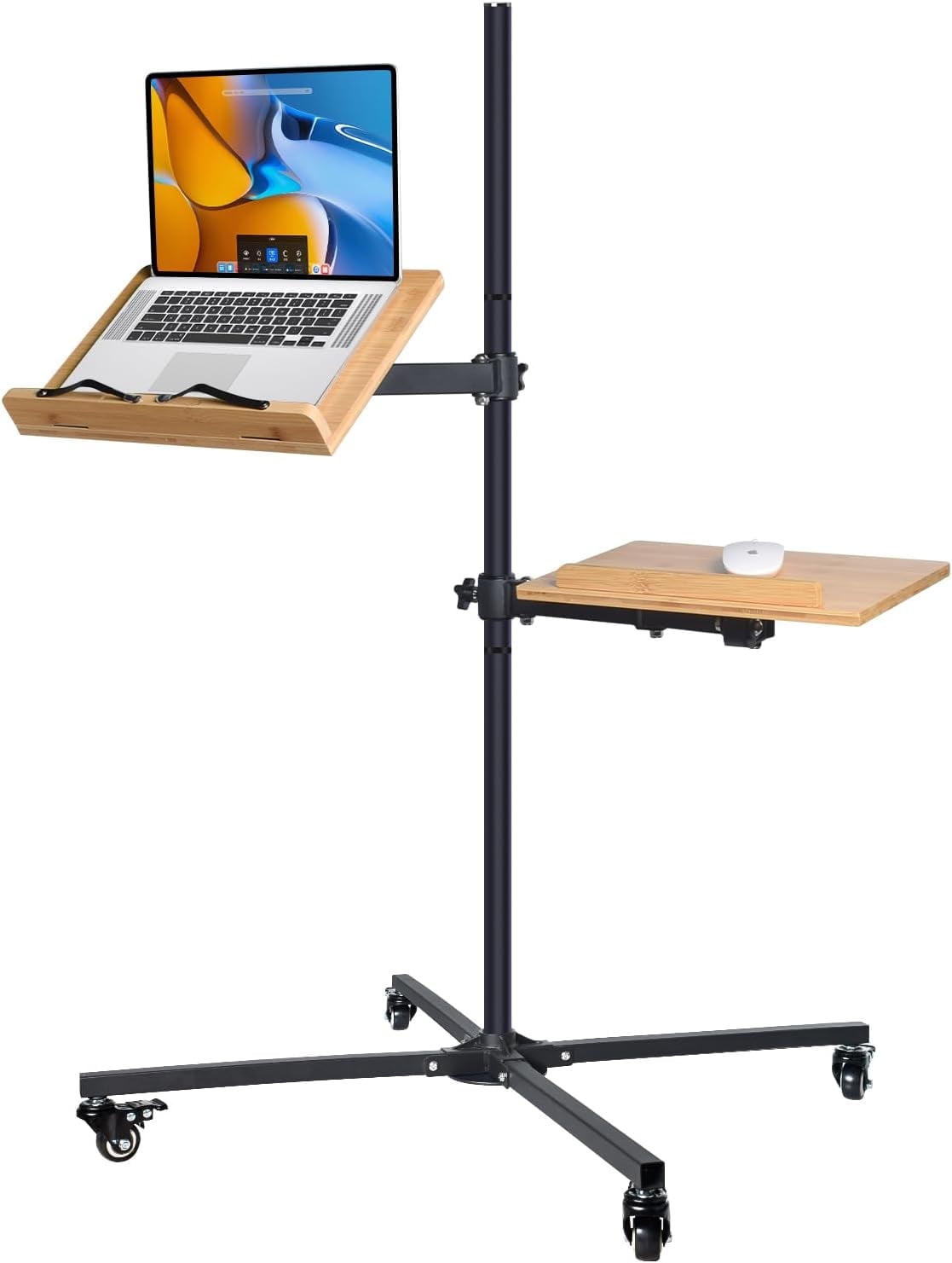 Adjustable Computer Workstation Stand with Mouse Pad, Portable Height ...