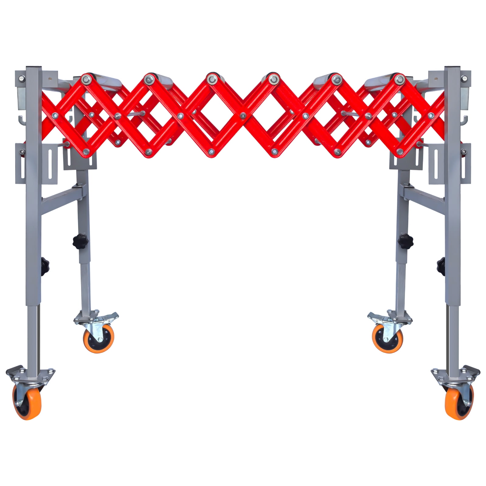 Adjustable Conveyor Roller Table, 8 Rollers, 4 Lockable Casters ...