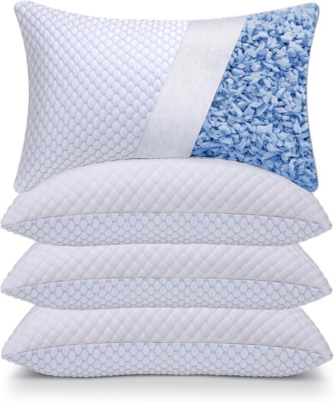 Adjustable Cooling Shredded Memory Foam Pillows King Size Set of 2 ...