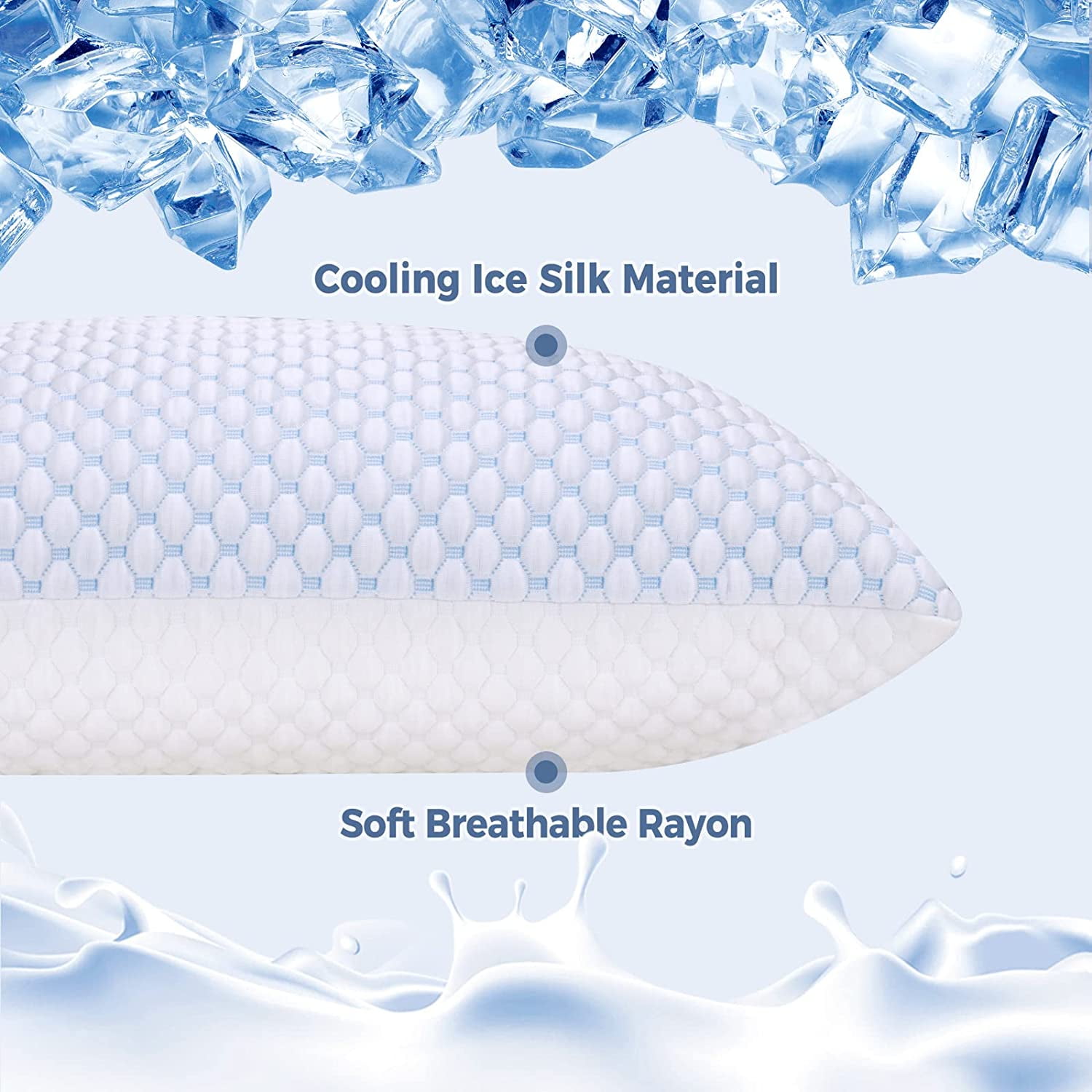 Adjustable Cooling Shredded Memory Foam Pillows King Size Set of 2 ...