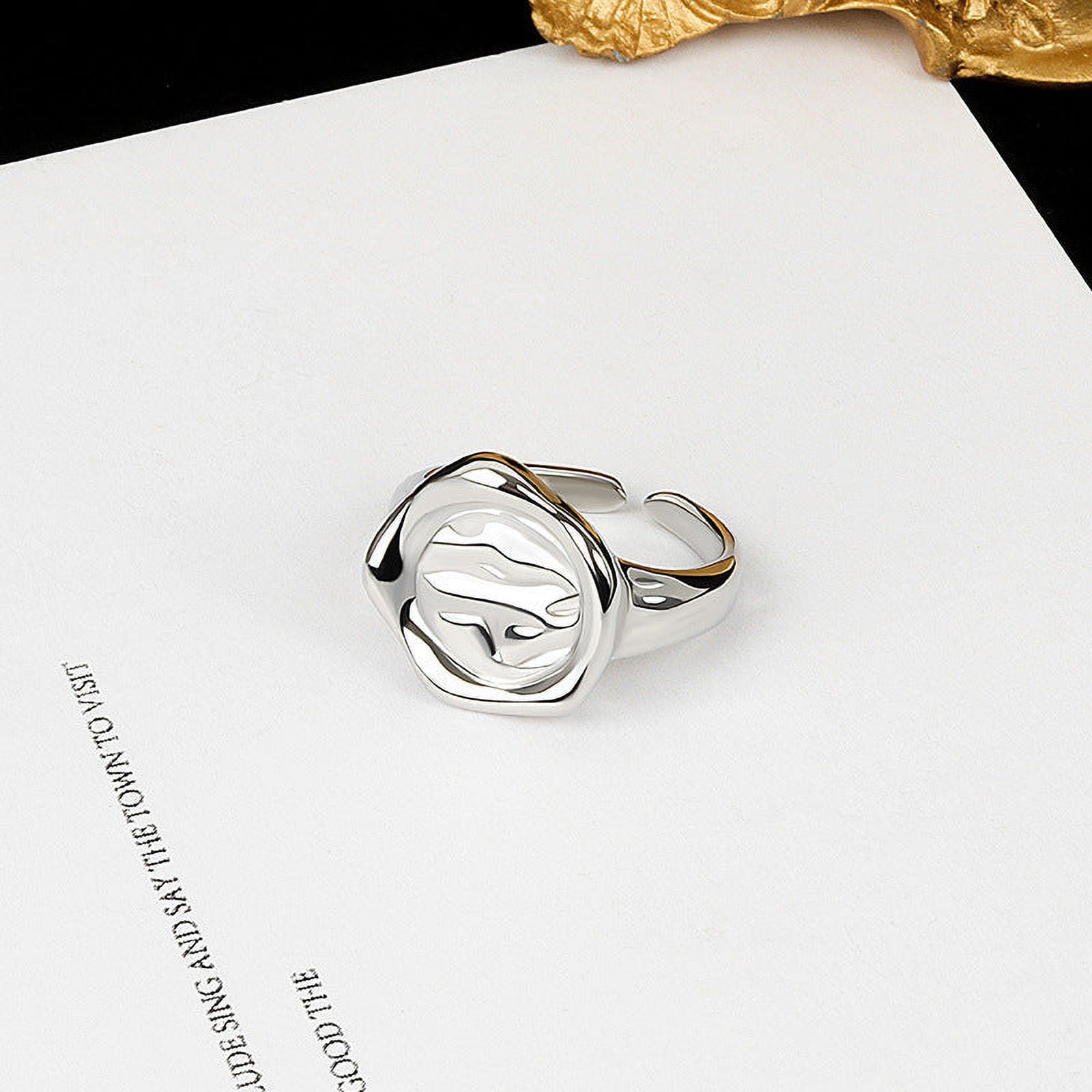 Womens Adjustable Copper Ring Irregular Bump Texture Abstract Geometric ...