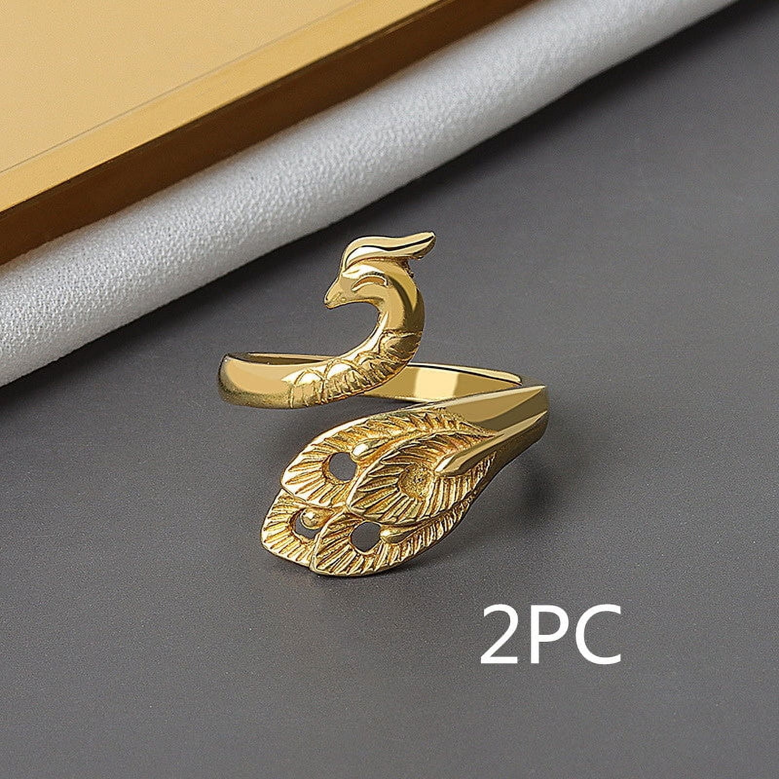 Adjustable Copper Ring for Women, Peacock Style, Electroplated with ...