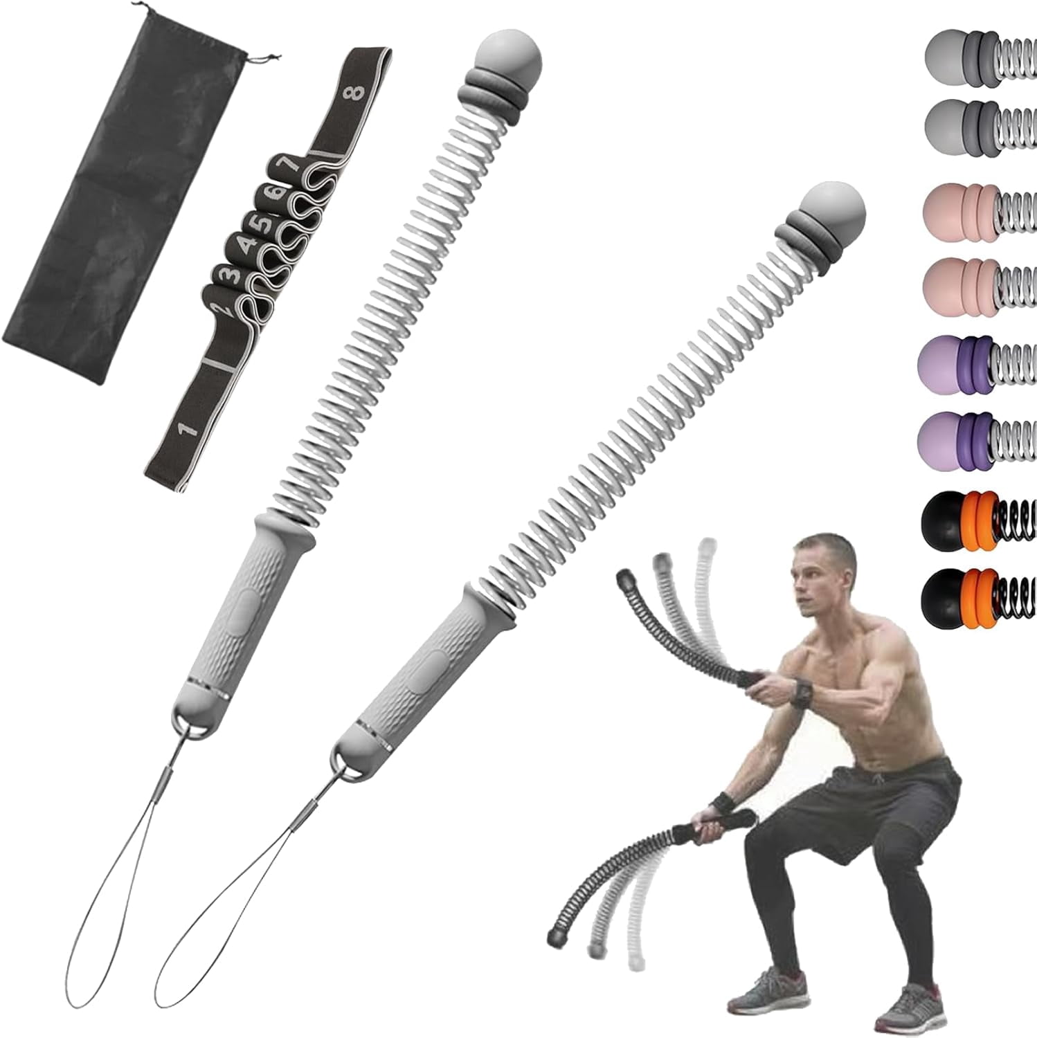 Adjustable Cordless Battle Ropes, Heavy-Duty Portable Workout Ropes for ...