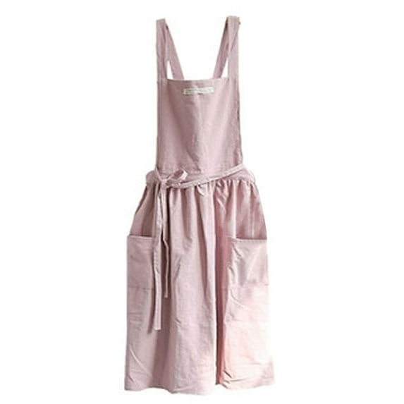 Adjustable Cotton Apron with Large Pockets Cross Back Design Full ...