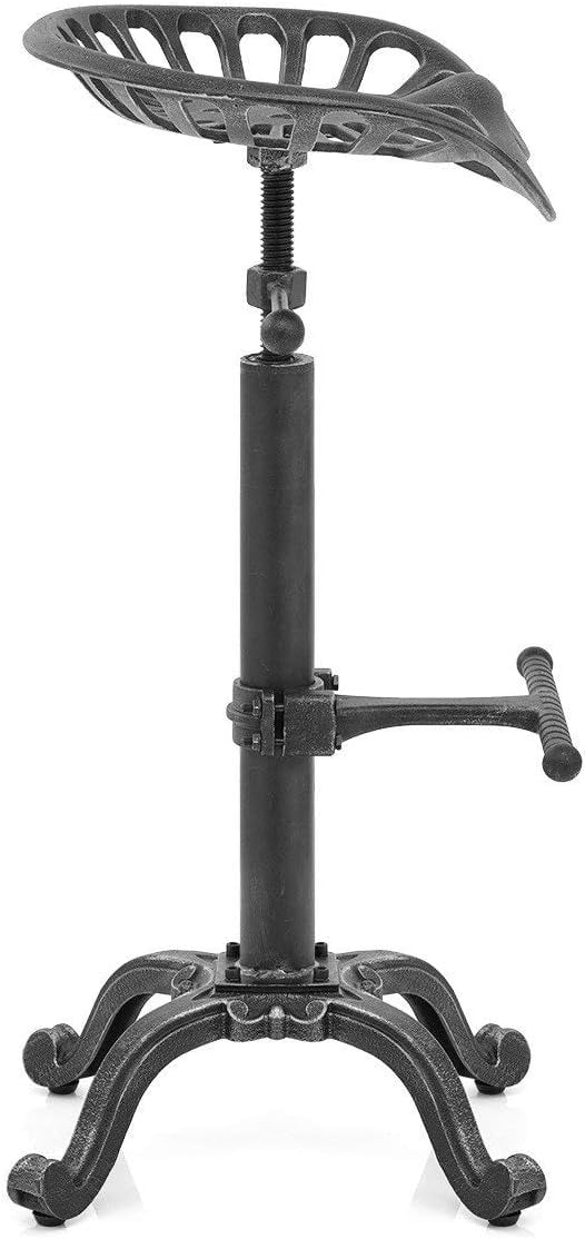 Adjustable Counter Height Swivel Breakfast Bar Stool with Rustic ...