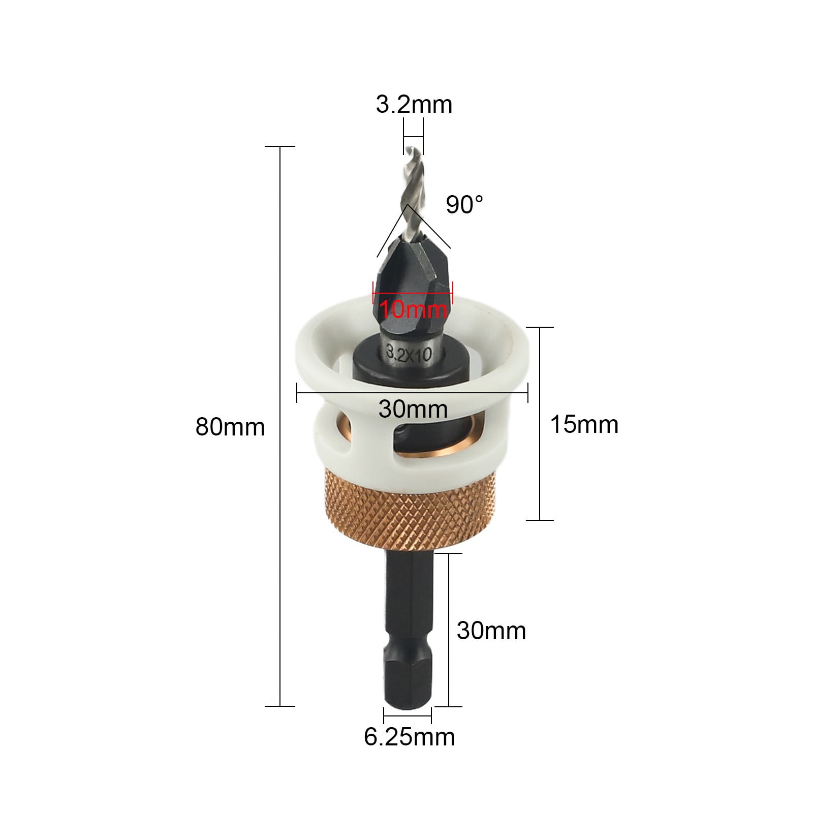 Adjustable Countersink Drill Bits with Depth Stop for DIY Projects ...