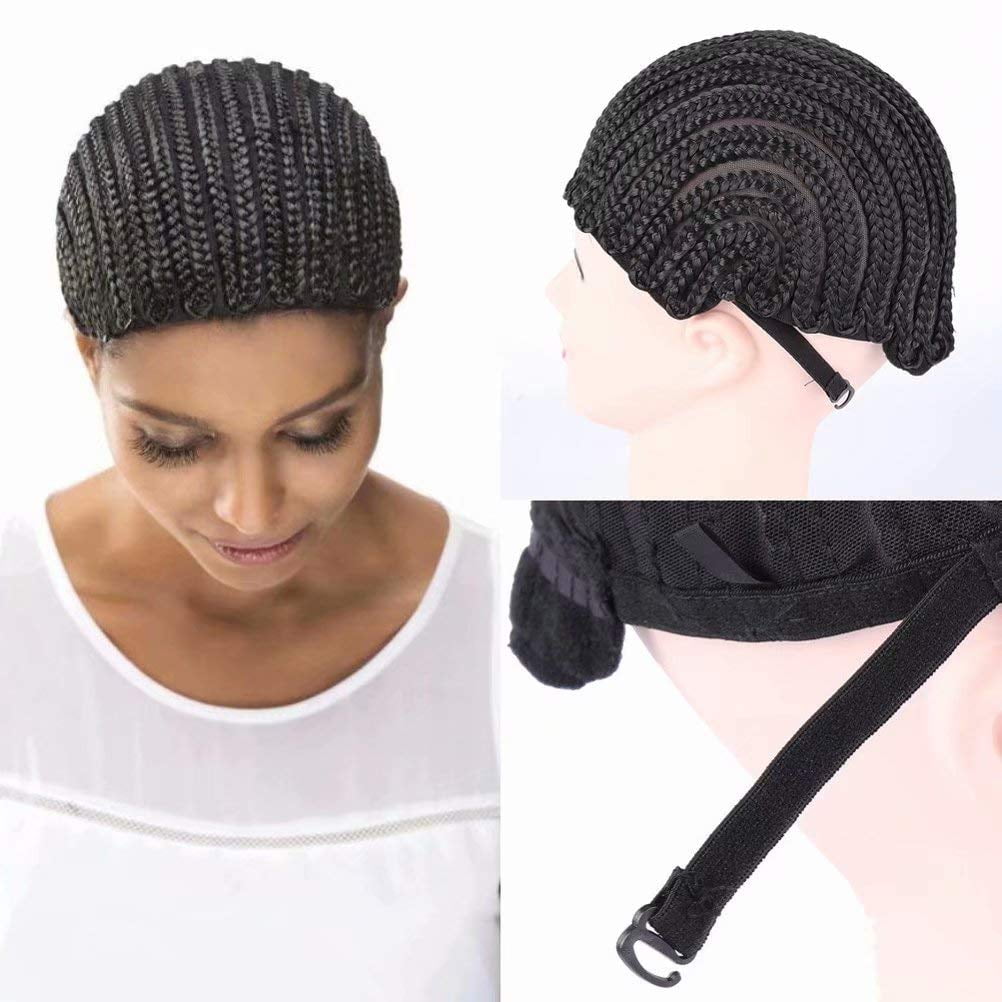 Adjustable Crochet Cornrow Wig Cap Synthetic Braided Cap with ...