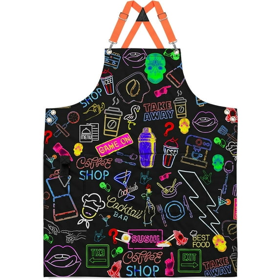 Adjustable Cross-Back Apron for Men & Women with Pockets - Chef, Bar ...