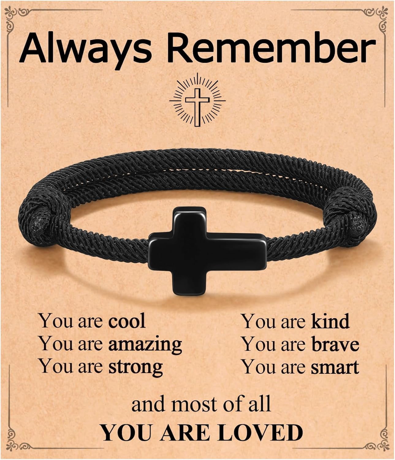 Adjustable Cross Bracelet for Boys Men, Christian Gifts for Teen Boy ...