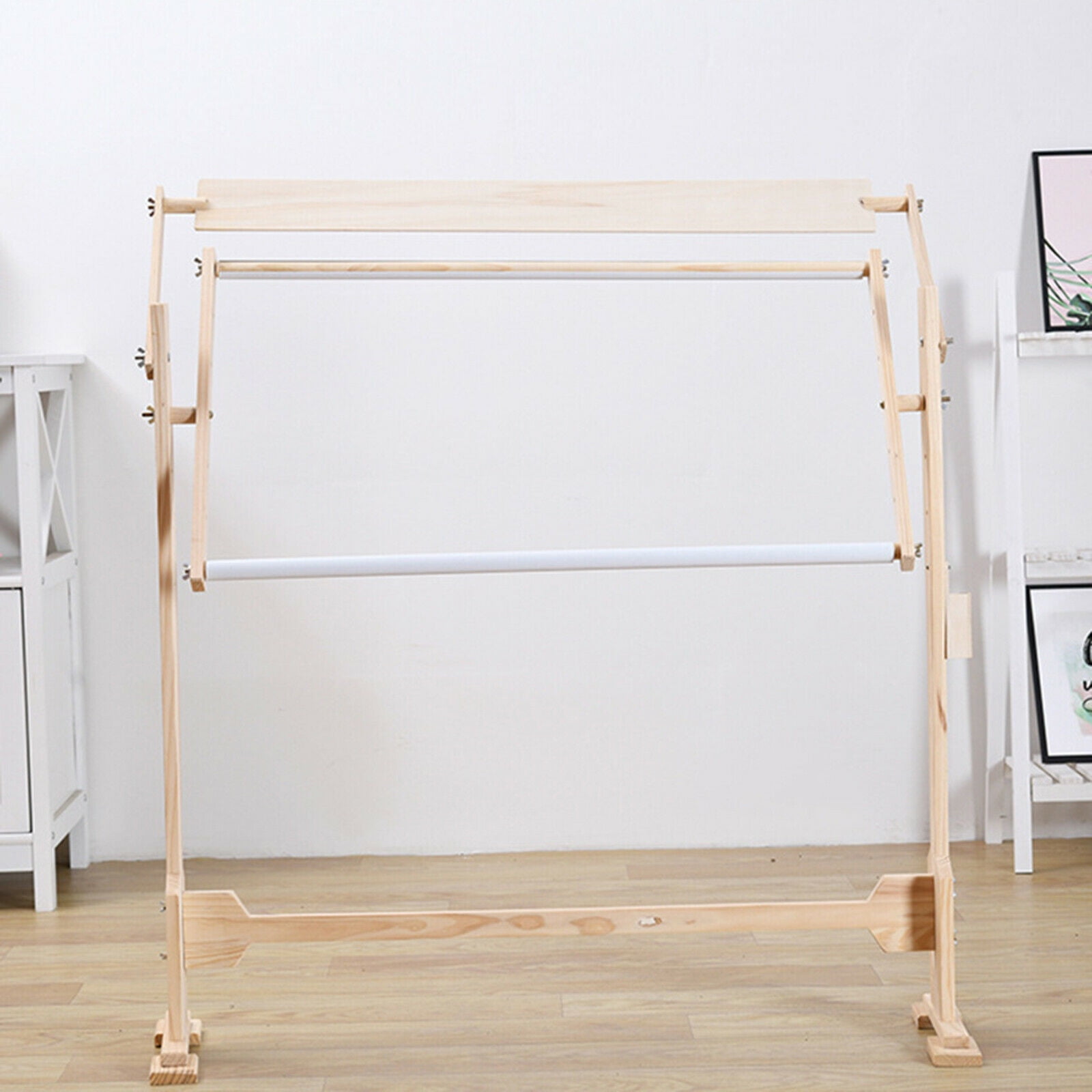 Adjustable Cross Stitch Holder Frame Rack, Wooden Embroidery Hoop Stand ...