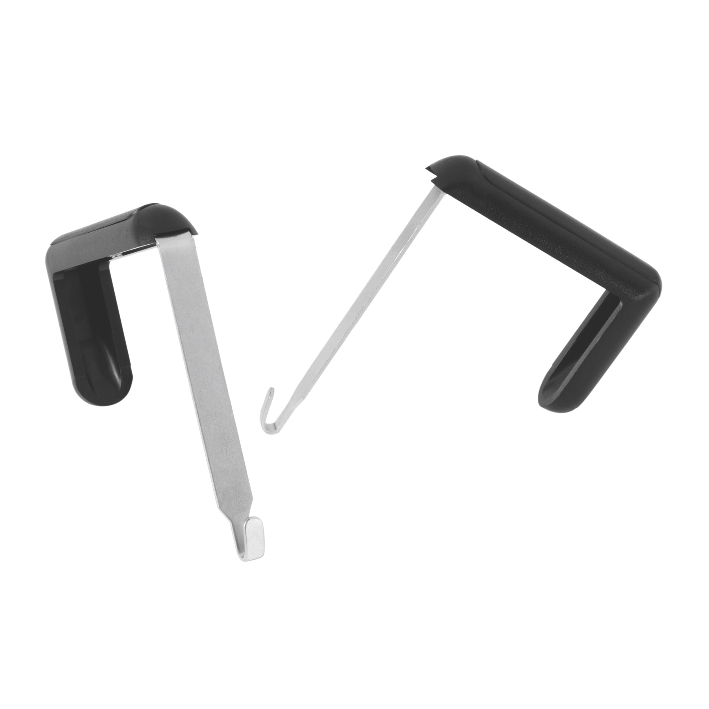 Adjustable Cubicle Hangers, 1 1/2" - 3" Panels, Aluminum/black, 2/set ...
