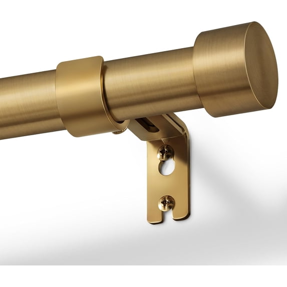 Adjustable Curtain Rod 32-144 Inch, 1 Inch Heavy Duty Warm Gold Window ...