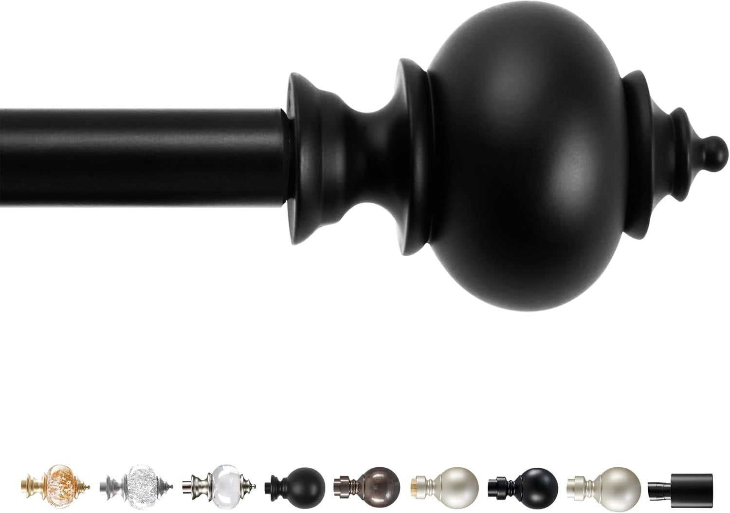 Adjustable Curtain Rod for Windows, 3/4 Inch Diameter Heavy Duty Window ...