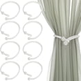 Adjustable Curtain Tieback Rope Simple Strap Buckle Ring Set of 8 ...