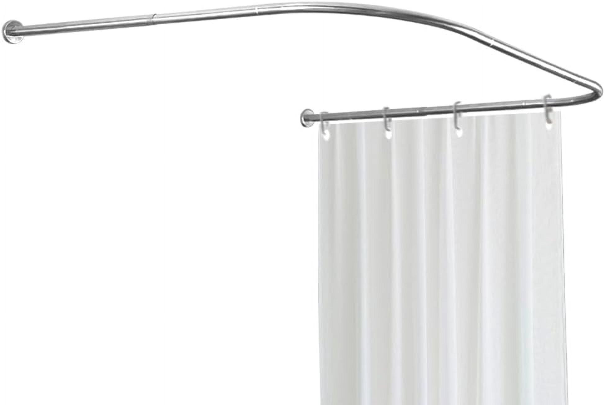 Adjustable Curved Shower Curtain Rod Wall Mounted U-Shaped Bathroom ...