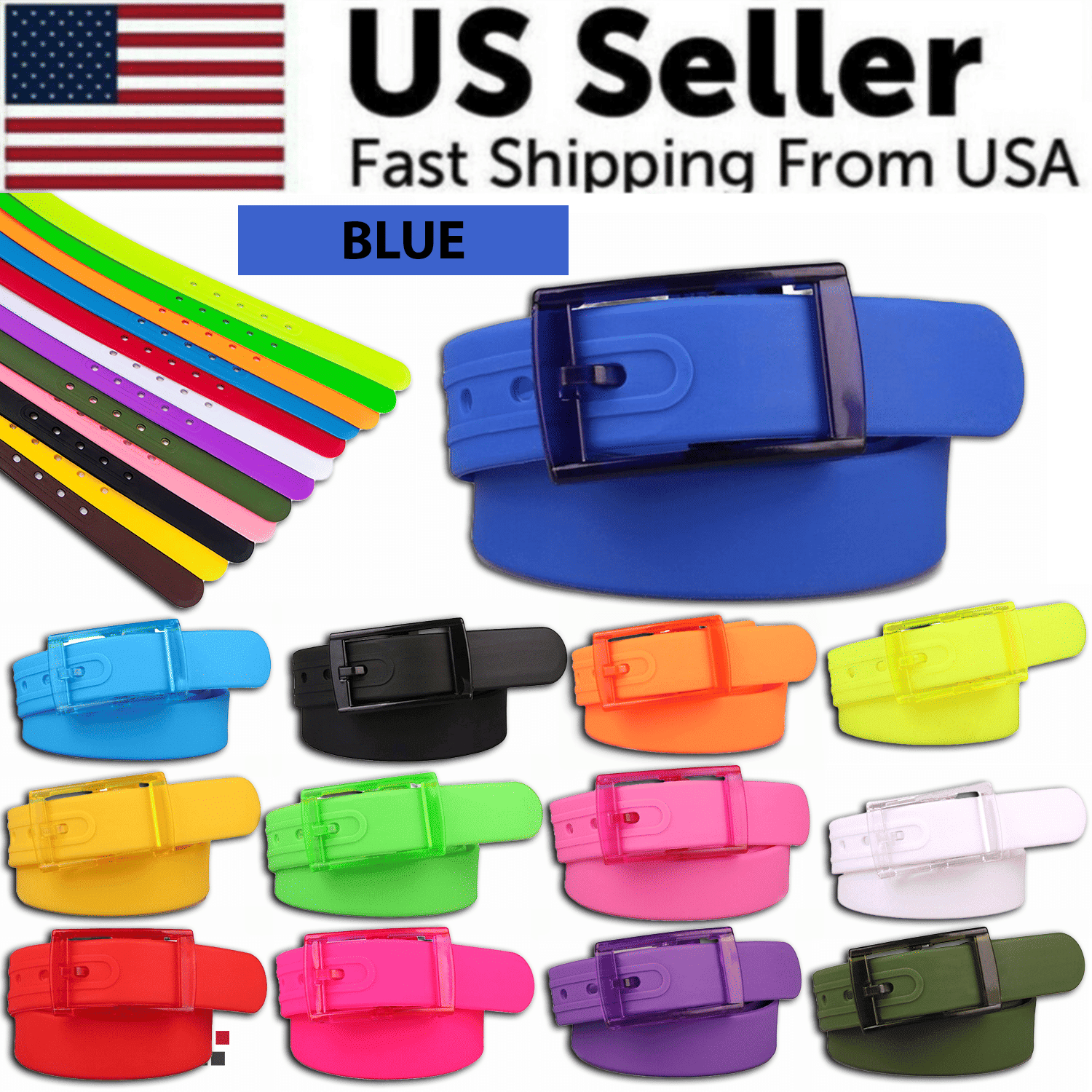 Adjustable Cut to Fit Rubber Plastic Jelly Silicone Casual Belt With ...