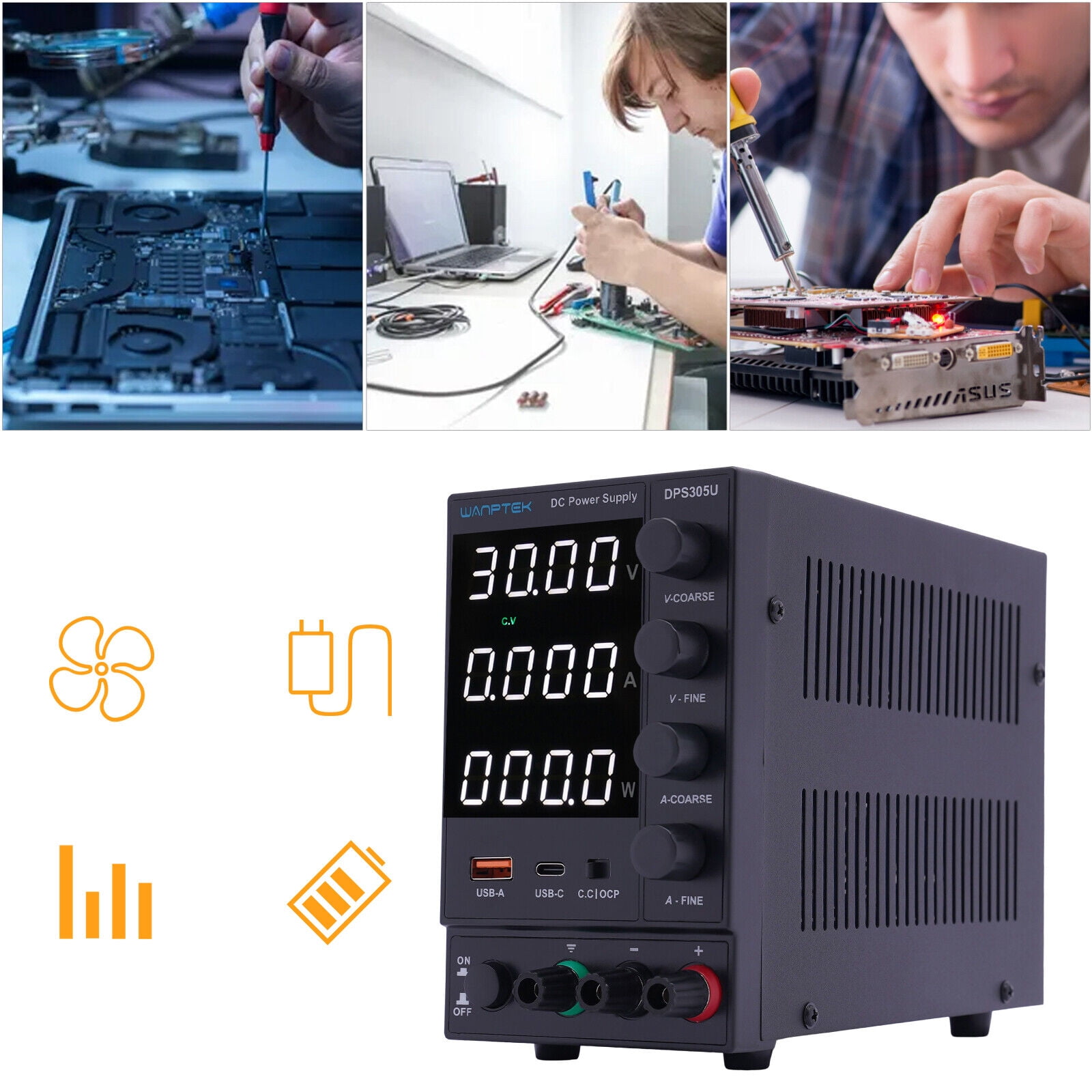 Adjustable DC Bench Power Supply 30V 0-5A High Precision Lab Variable ...