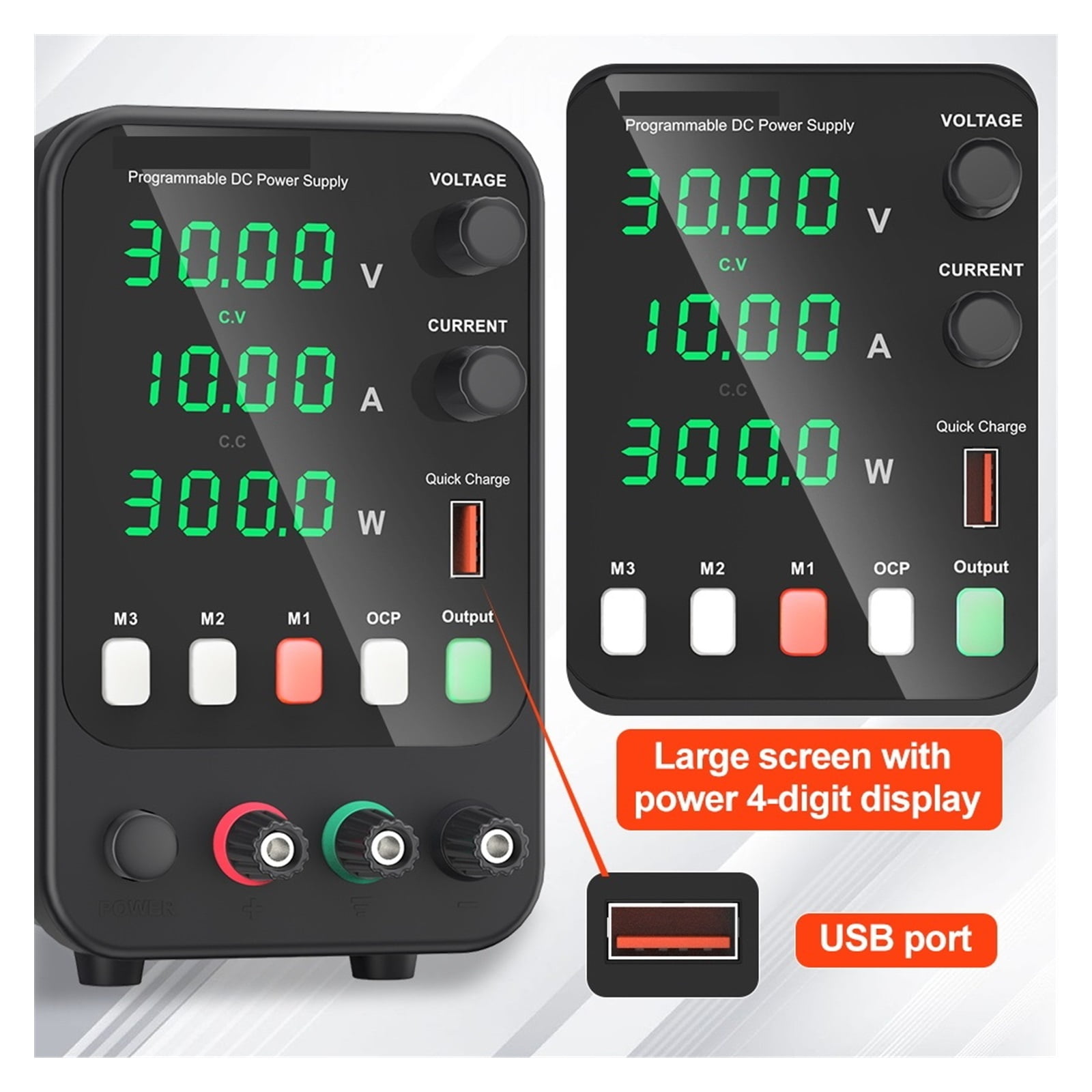 Adjustable DC Power Supply 30V 10A 60V 5A Lab Bench Power Source ...