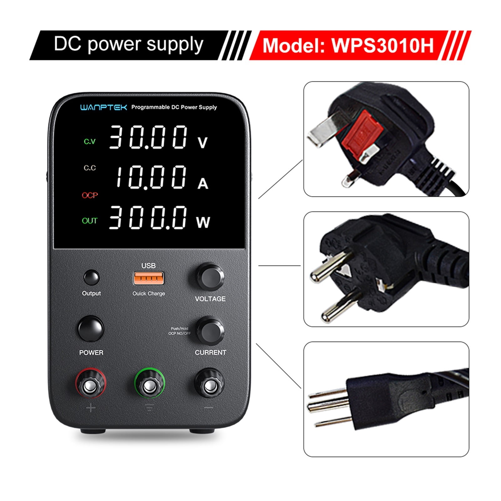 Adjustable DC Power Supply 30V 10A 60V 5A Lab Programmable Voltage ...