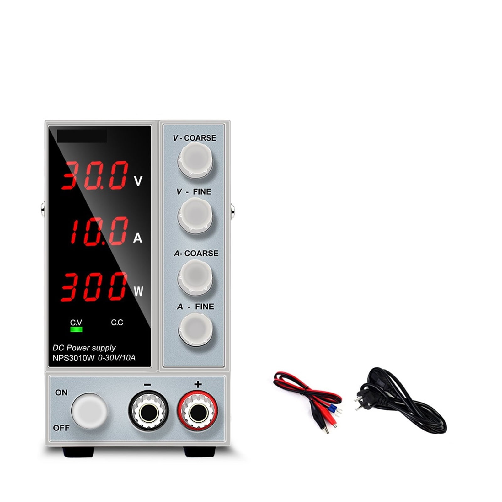 Adjustable DC Power Supply 30V 10A LED Digital Display Lab Power Supply ...