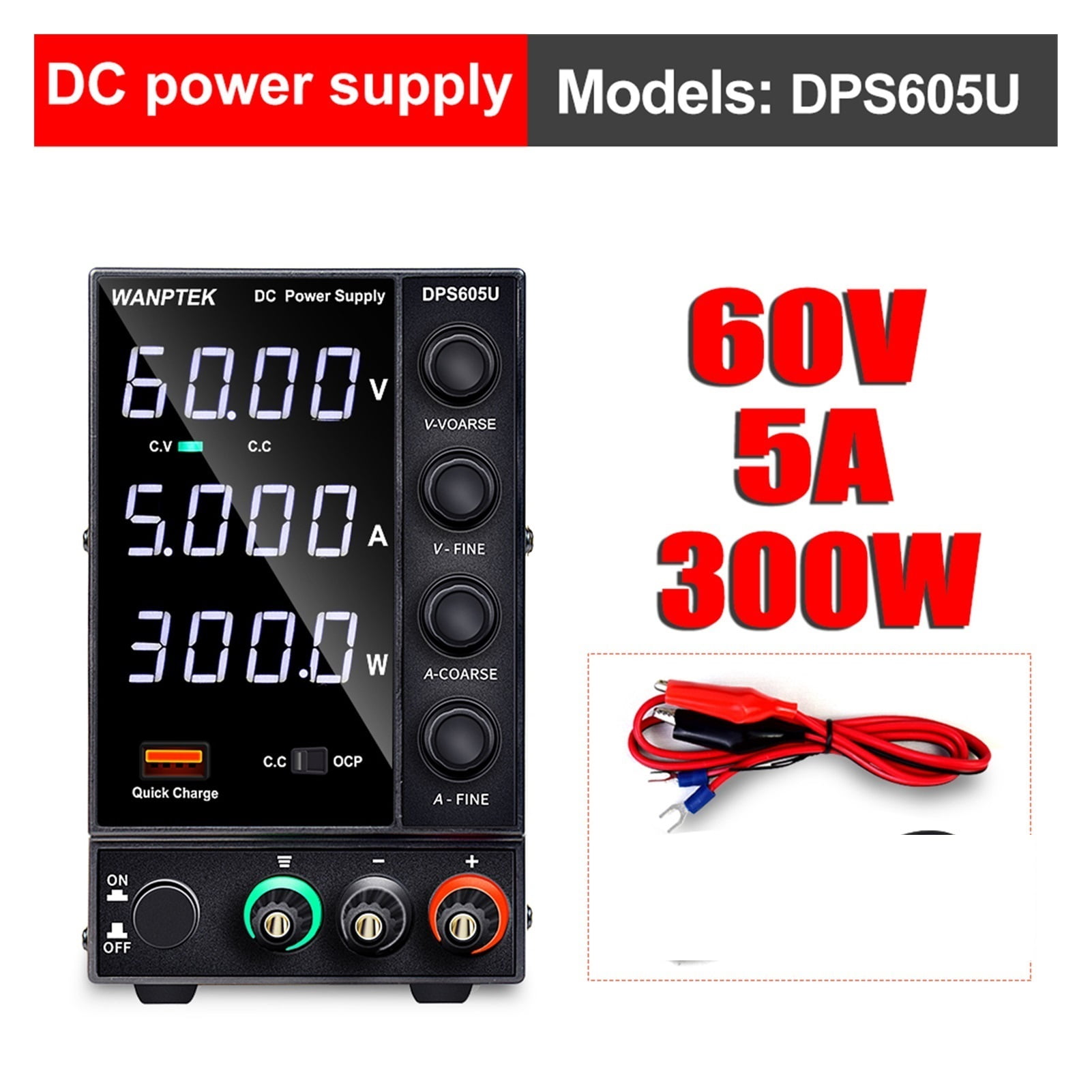 Adjustable DC Power Supply 30V 10A LED Lab Bench Power Source Stabilized Power Supply Voltage ...