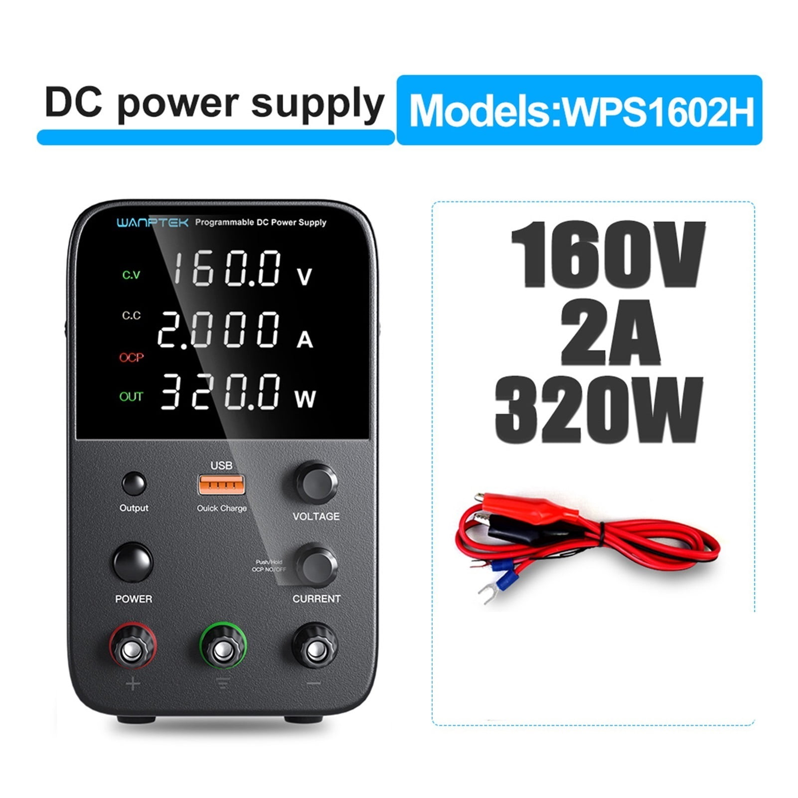 Adjustable DC Power Supply 30V 10A LED Lab Bench Power Source ...